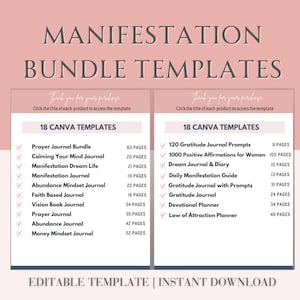 18 Canva PLR Manifestation Templates, Canva Bundle, Resell Canva ...