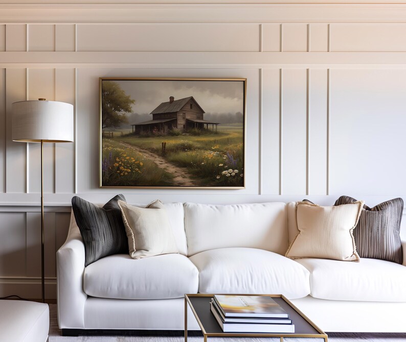 Cottage Core Painting, Vintage Wall Art, Country Home Decor, Digital ...