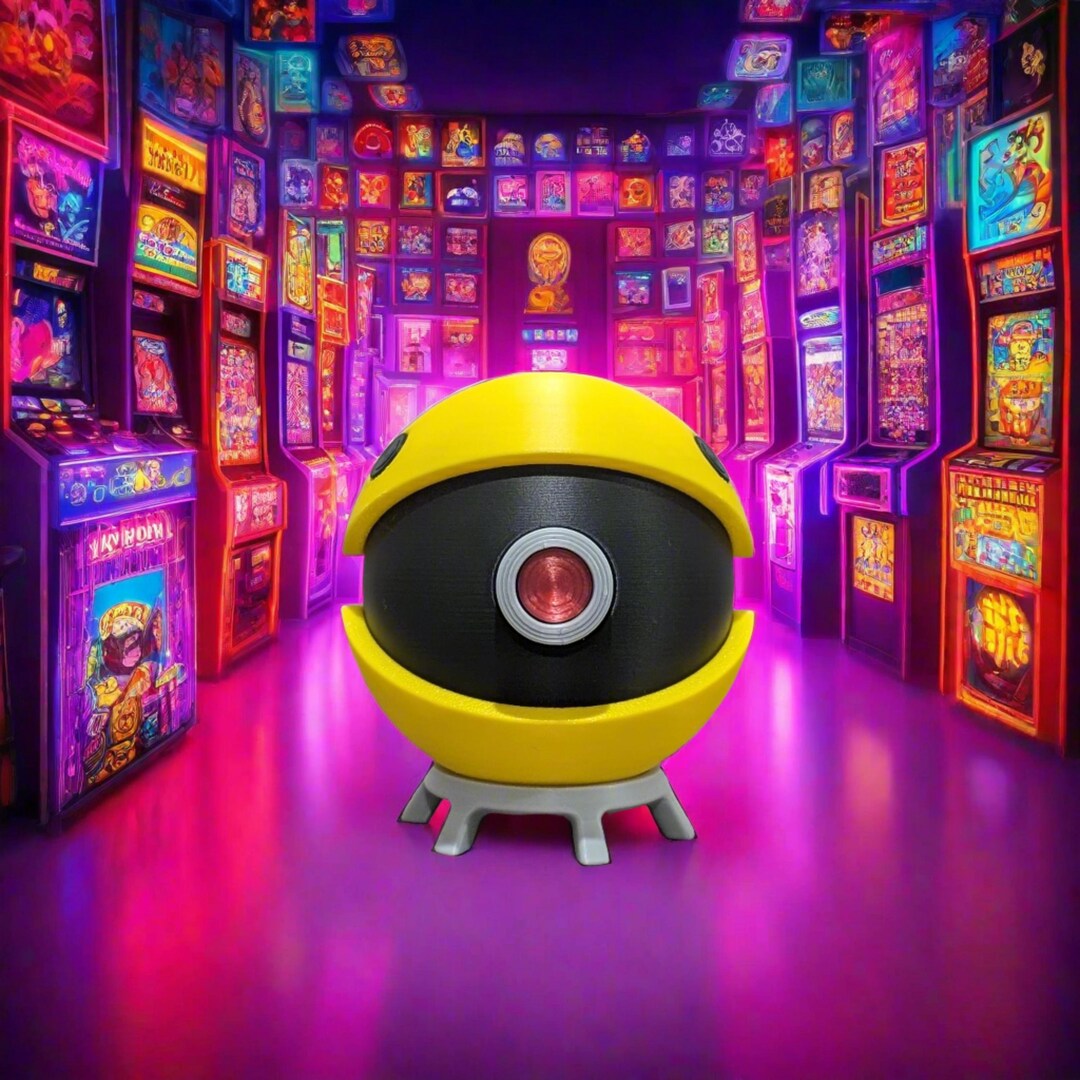Pacman Poke Ball | 3D Printed Display Ball - Etsy