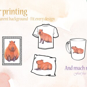 Watercolor Cute Capybara Clipart, Png Download, Printable - Etsy