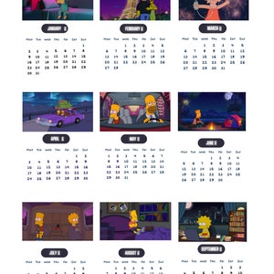 Digital Simpsons Planner + Calendar 2023-2024 - Etsy