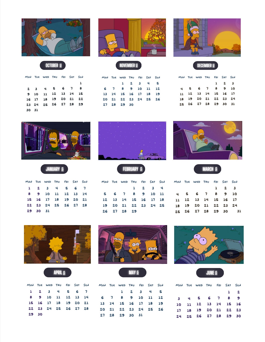 Digital Simpsons Planner + Calendar 2023-2024 - Etsy