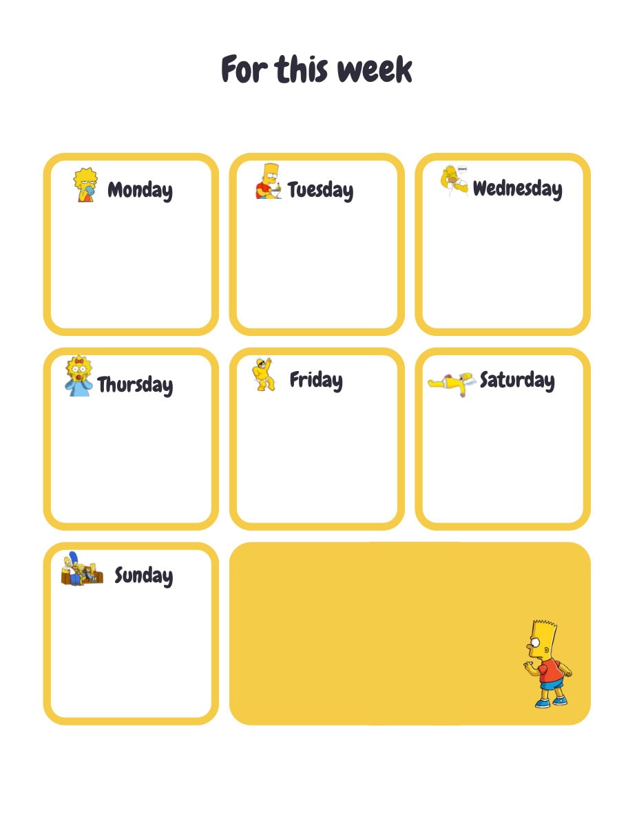 Digital Simpsons Planner + Calendar 2023-2024 - Etsy