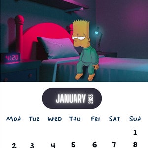 Digital Simpsons 2022-2023 Wall Poster Calendar - Etsy