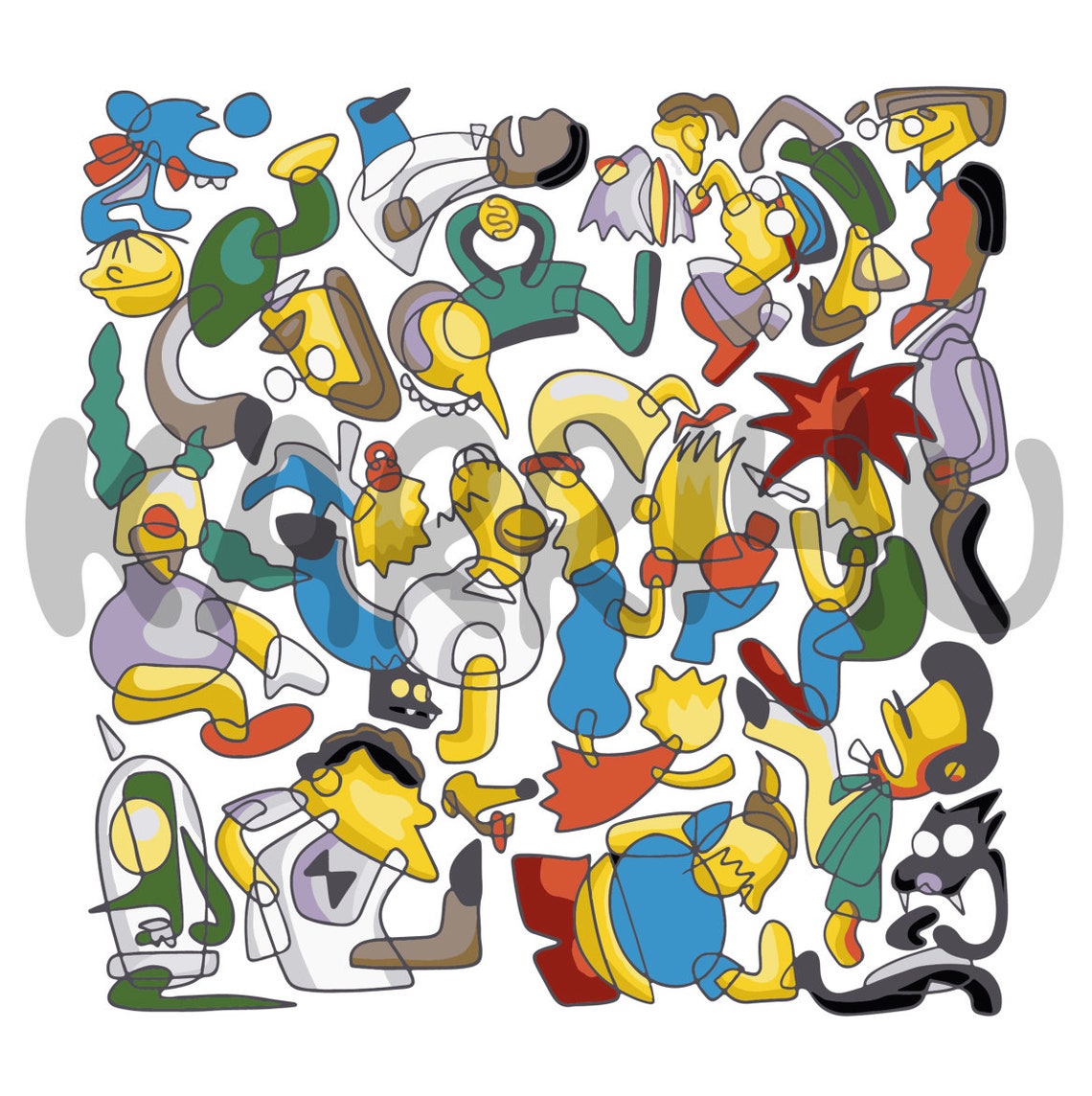 Simpsons Abstract Picture DIGITAL DOWNLOAD - Etsy