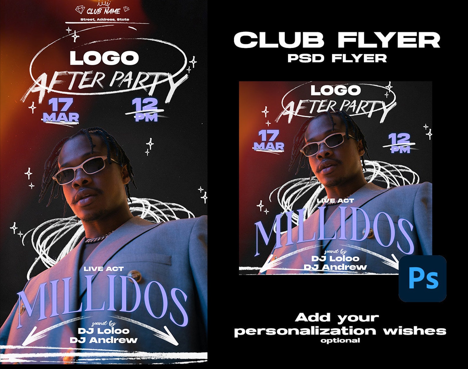 Club Flyer Template, Photoshop Template, Event Flyer, DJ Party Flyer ...