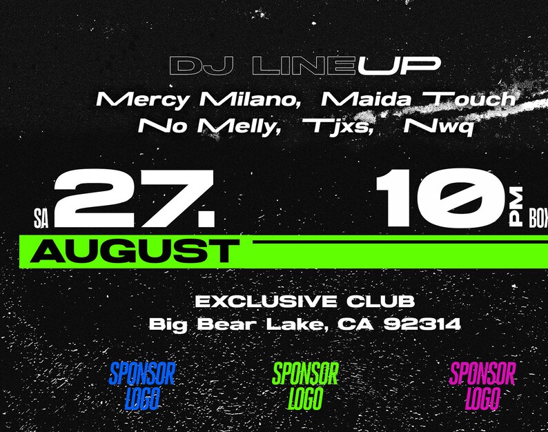 Club Flyer Template, Photoshop Template, Event Flyer, DJ Party Flyer ...