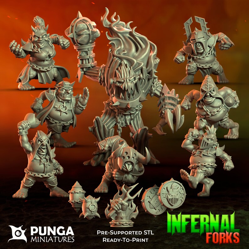 Infernal Forks Chaos Halfs Team Punga Miniatures With - Etsy