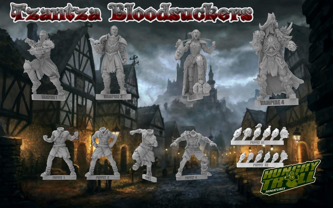 Tzanta Bloodsuckers Vampire Team Hungry Troll With Bases - Etsy
