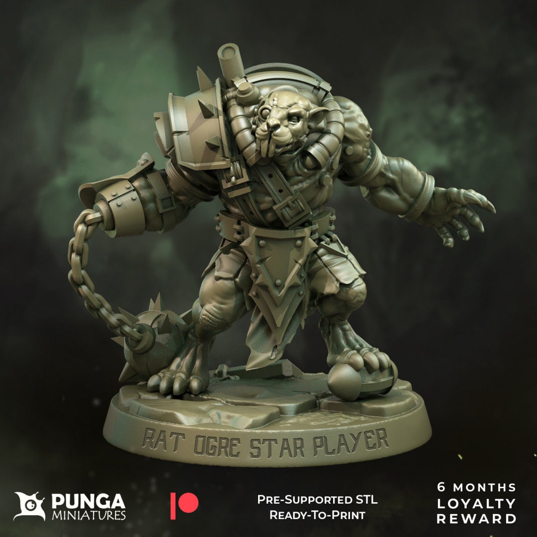 Champion Rat Ogre Punga Miniatures With Base - Etsy