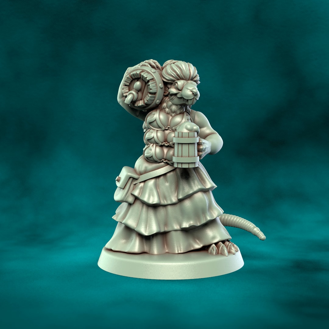 Rat Tavern Girl Punga Miniatures With Base - Etsy
