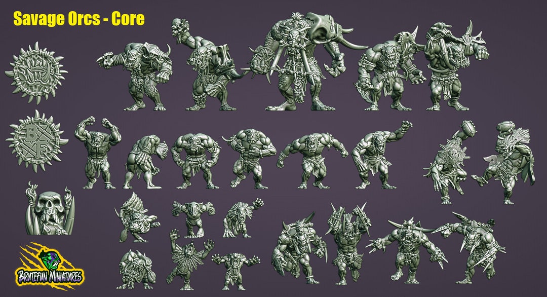 Brutefun Savage Orcs With Bases - Etsy