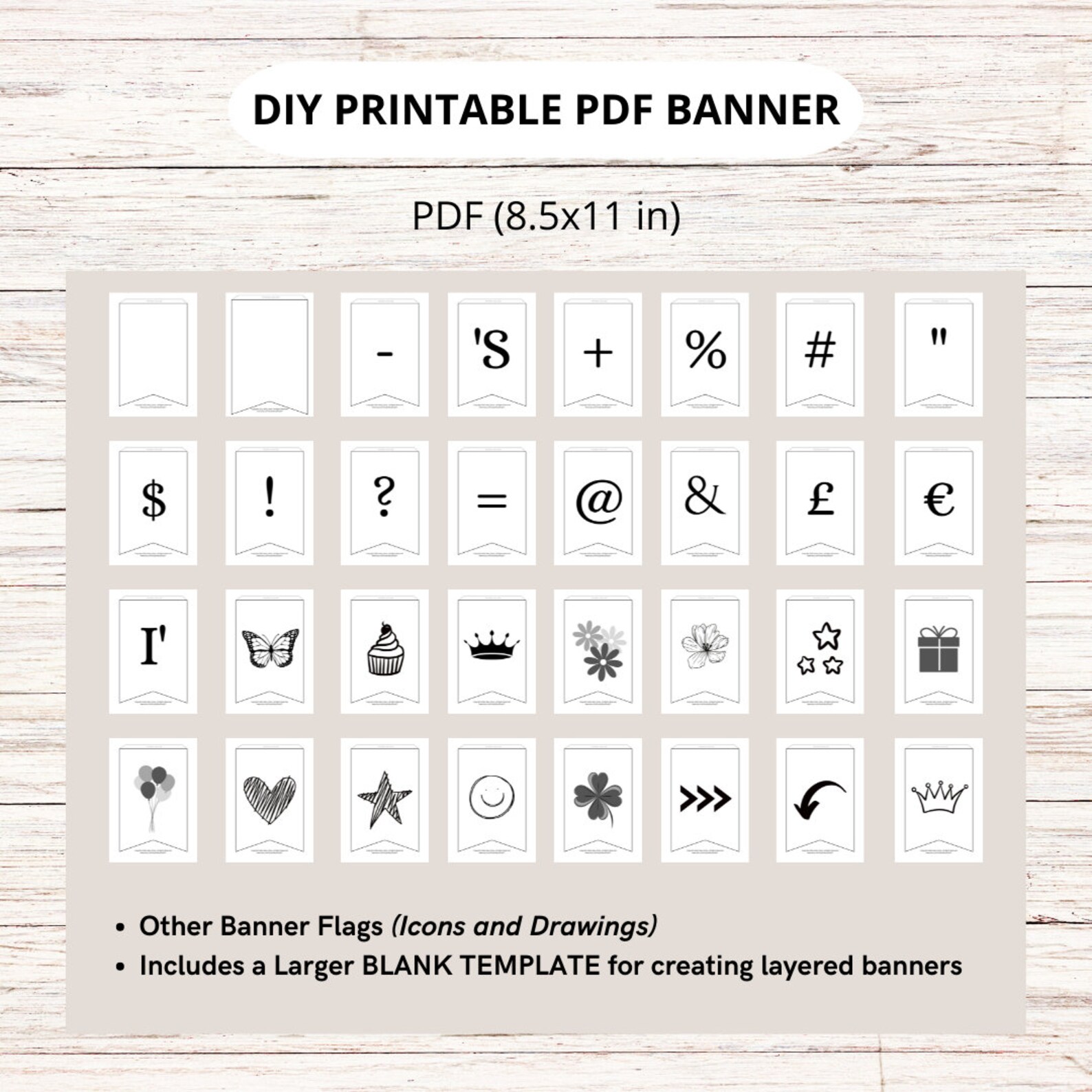 Printable Banner, Alphabet Letter Banner, Swallowtail Banner PDF Print ...