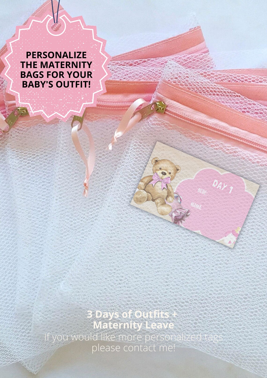 Hospital Bag Tag Organisers, Baby Outfit, Maternity Tags Organisers ...