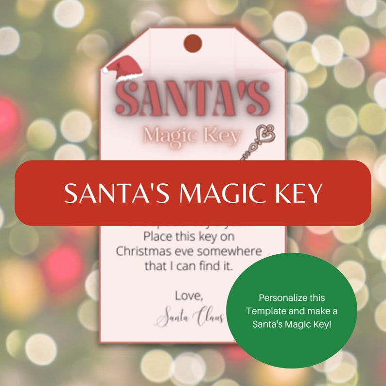 Santa's Magic Key, Christmas Tag, Christmas Eve Box Filler, Christmas ...