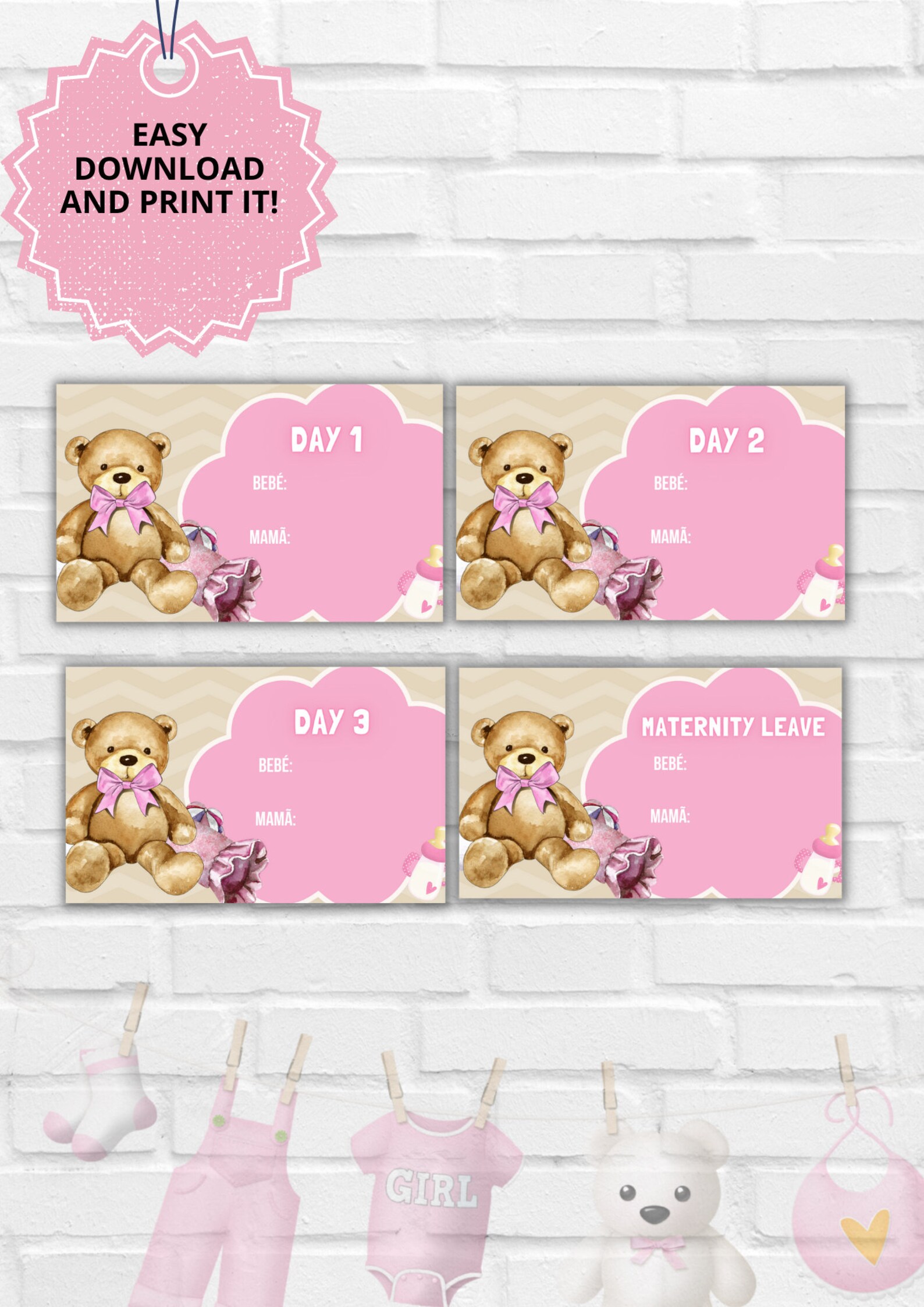 Hospital Bag Tag Organisers, Baby Outfit, Maternity Tags Organisers ...