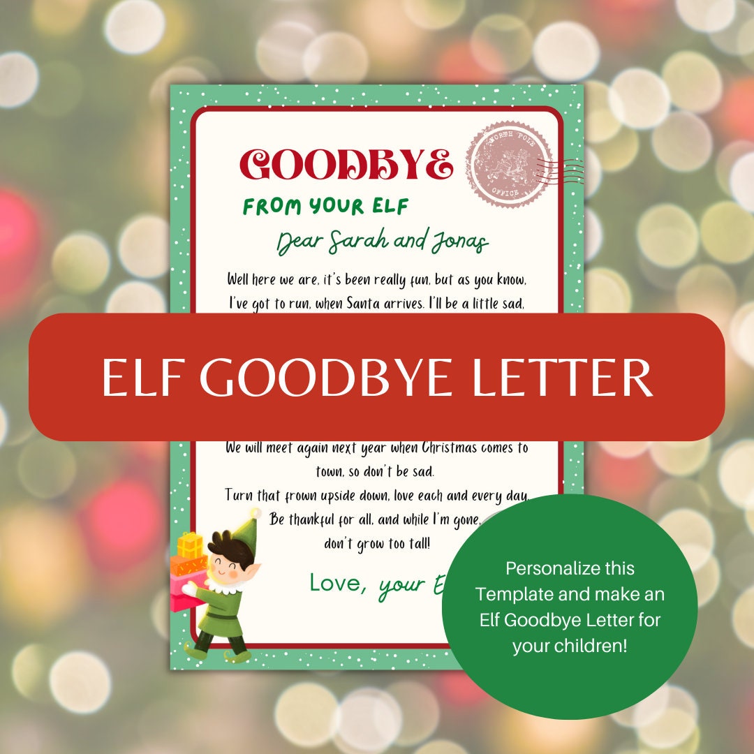 Personalized Official Elf Goodbye Letter, Goodbye From Your Elf ...