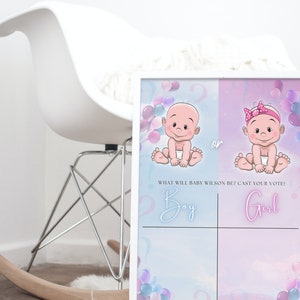 Gender Reveal Voting Sign, Gender Reveal Voting Sign, Babies Gender ...