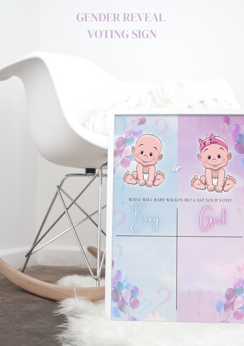 Gender Reveal Voting Sign, Gender Reveal Voting Sign, Babies Gender ...
