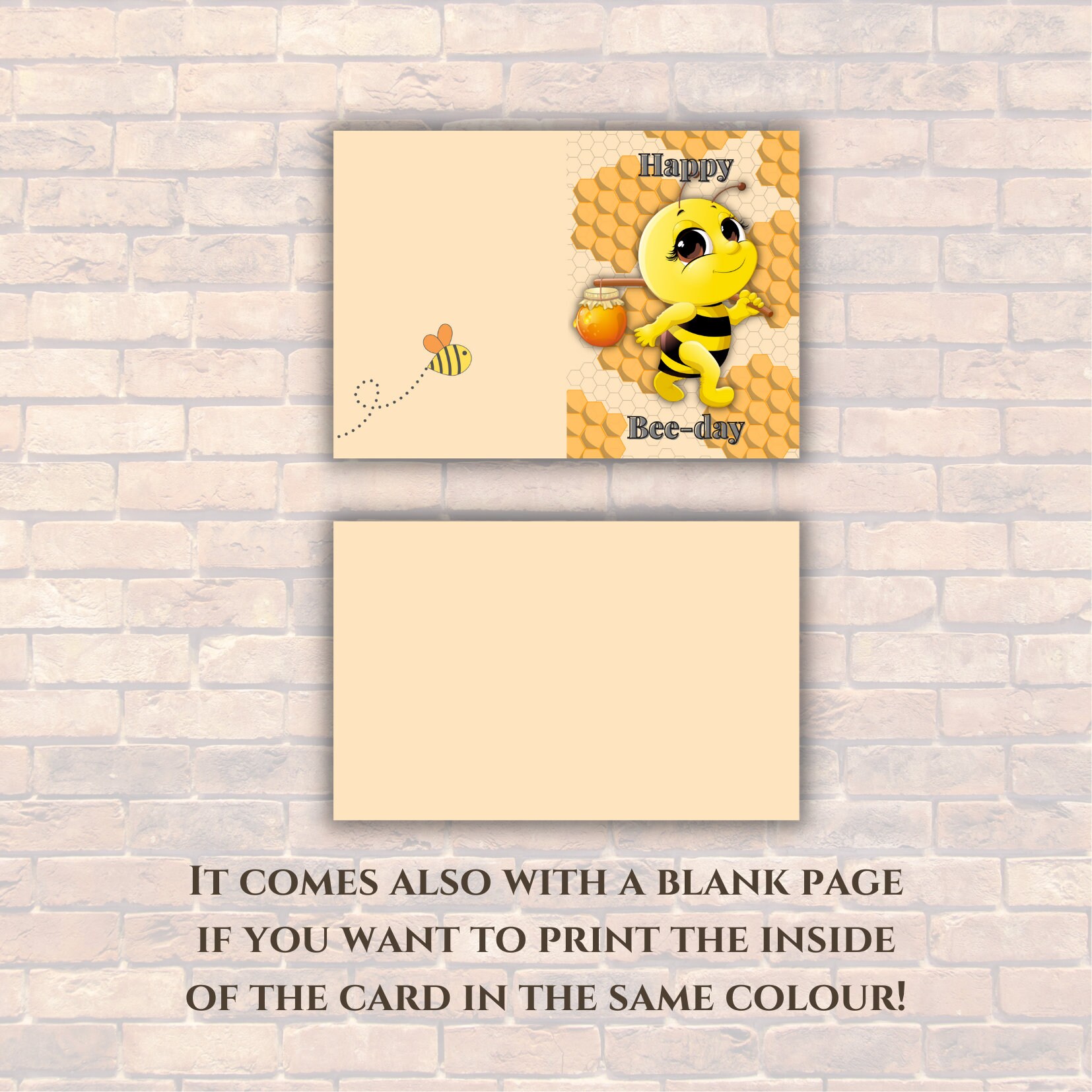 Printable Bee Birthday Card, Printable Birthday Card Funny, Digital ...