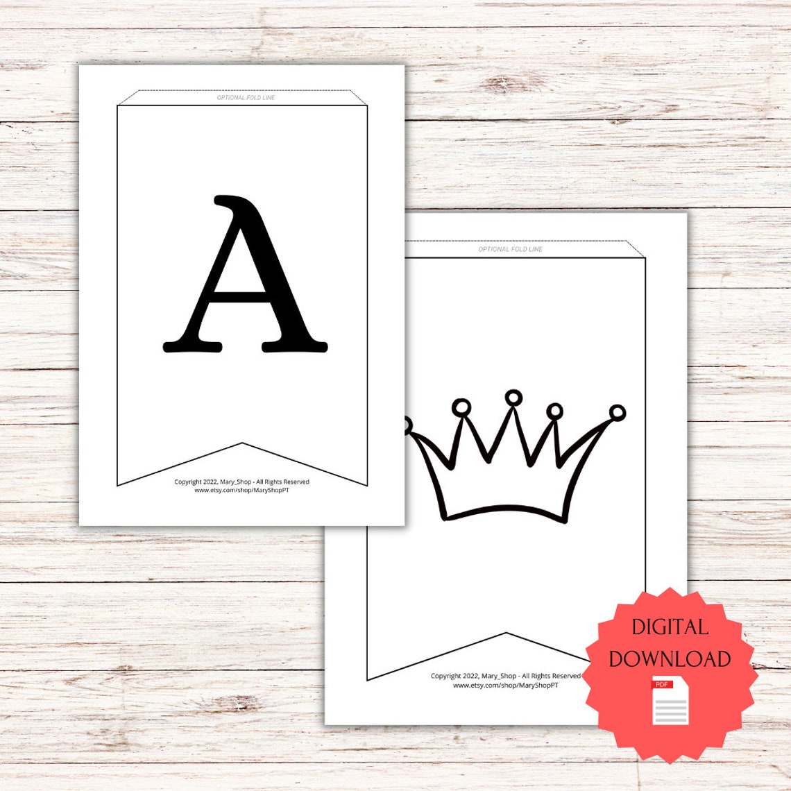Printable Banner, Alphabet Letter Banner, Swallowtail Banner PDF Print ...