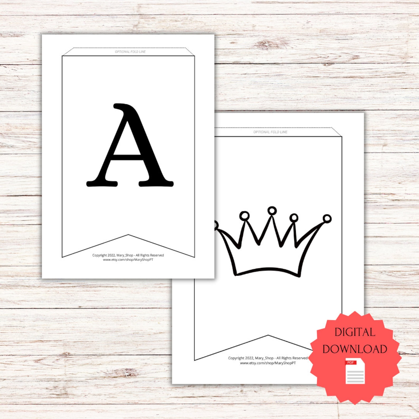 Printable Banner, Alphabet Letter Banner, Swallowtail Banner PDF Print ...