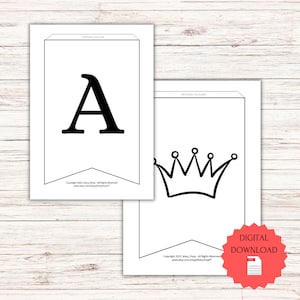 Printable Banner, Alphabet Letter Banner, Swallowtail Banner PDF Print ...