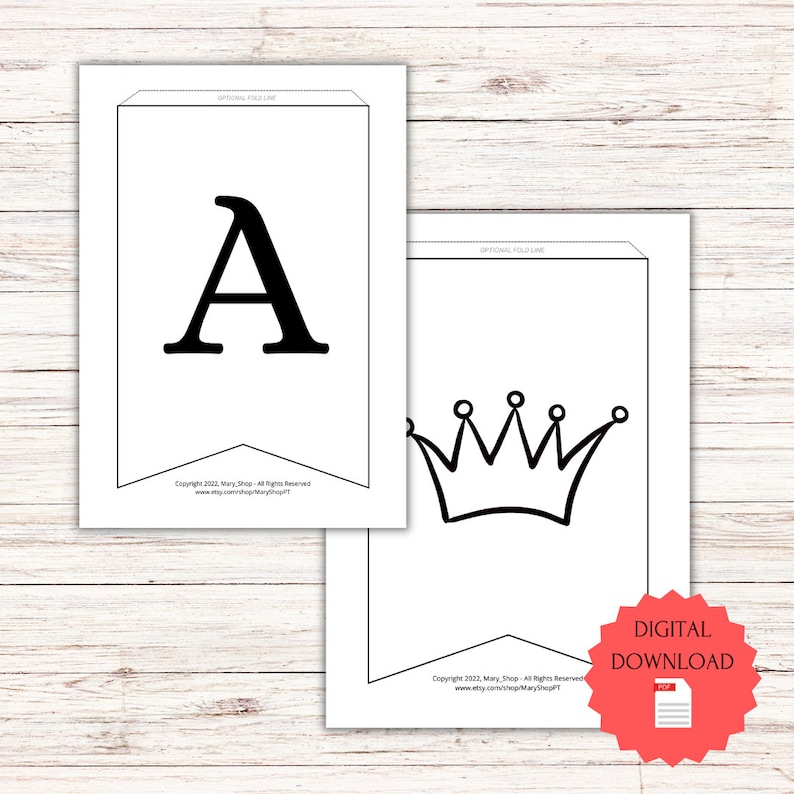 Printable Banner, Alphabet Letter Banner, Swallowtail Banner PDF Print ...
