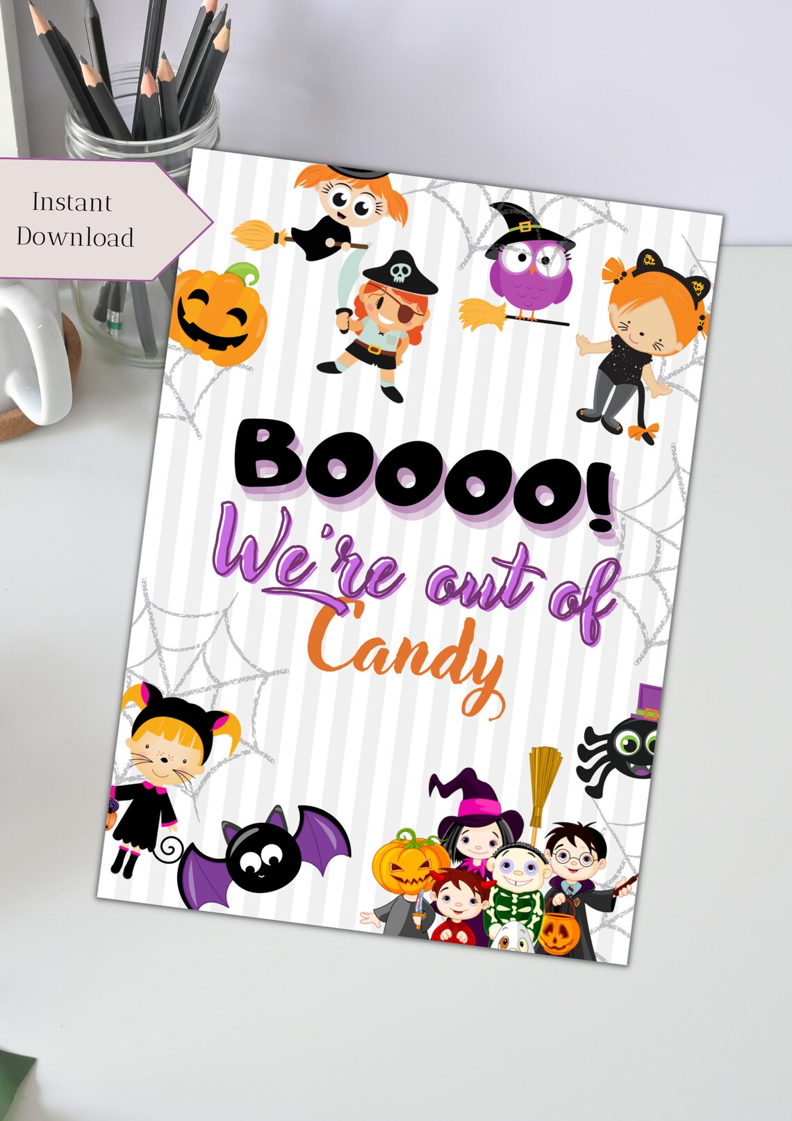 Halloween Trick or Treat Signs, Halloween Candy Signs, Printable Trick ...