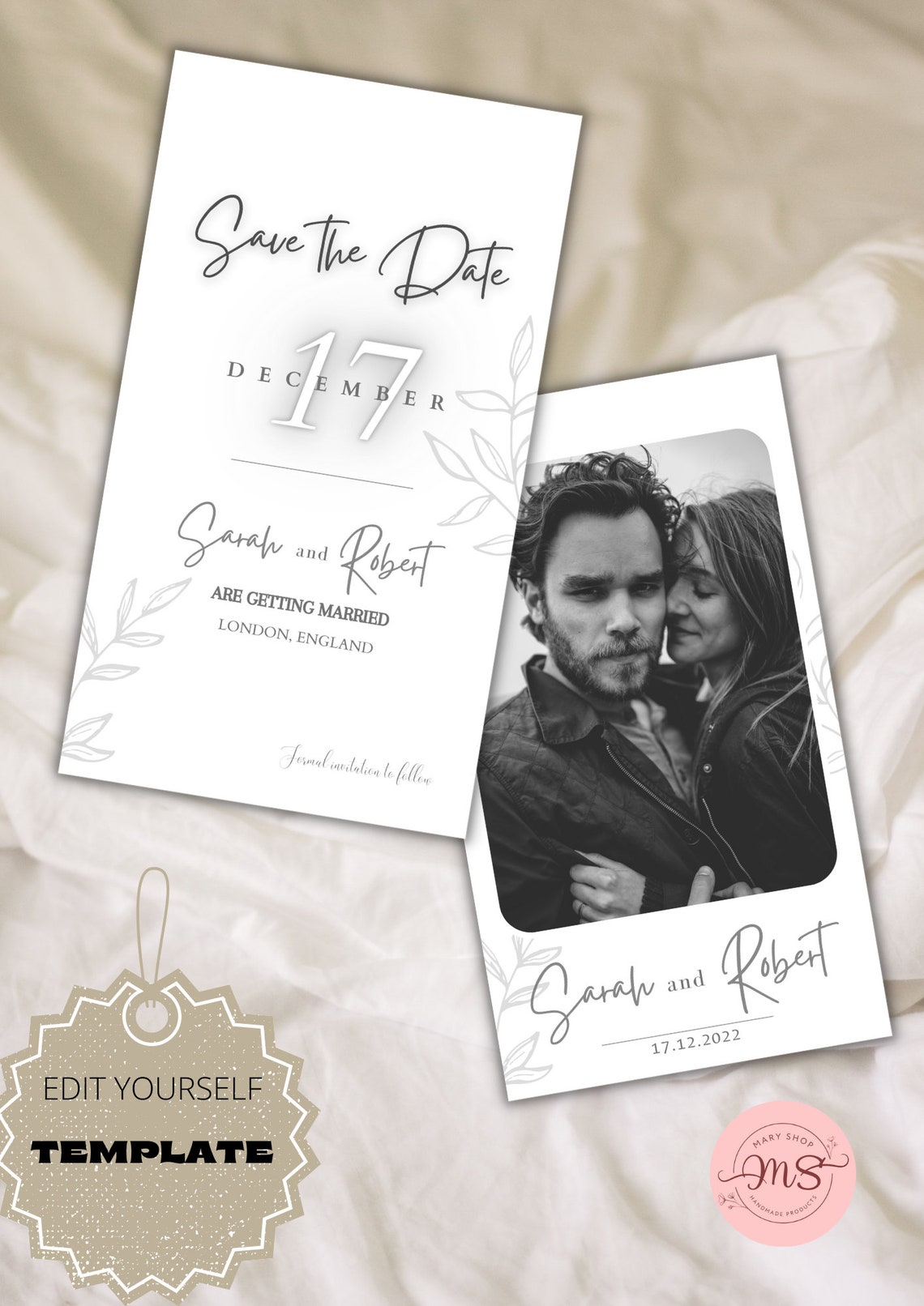 Save the Date Template, Modern Minimal, Save the Date With Photo ...