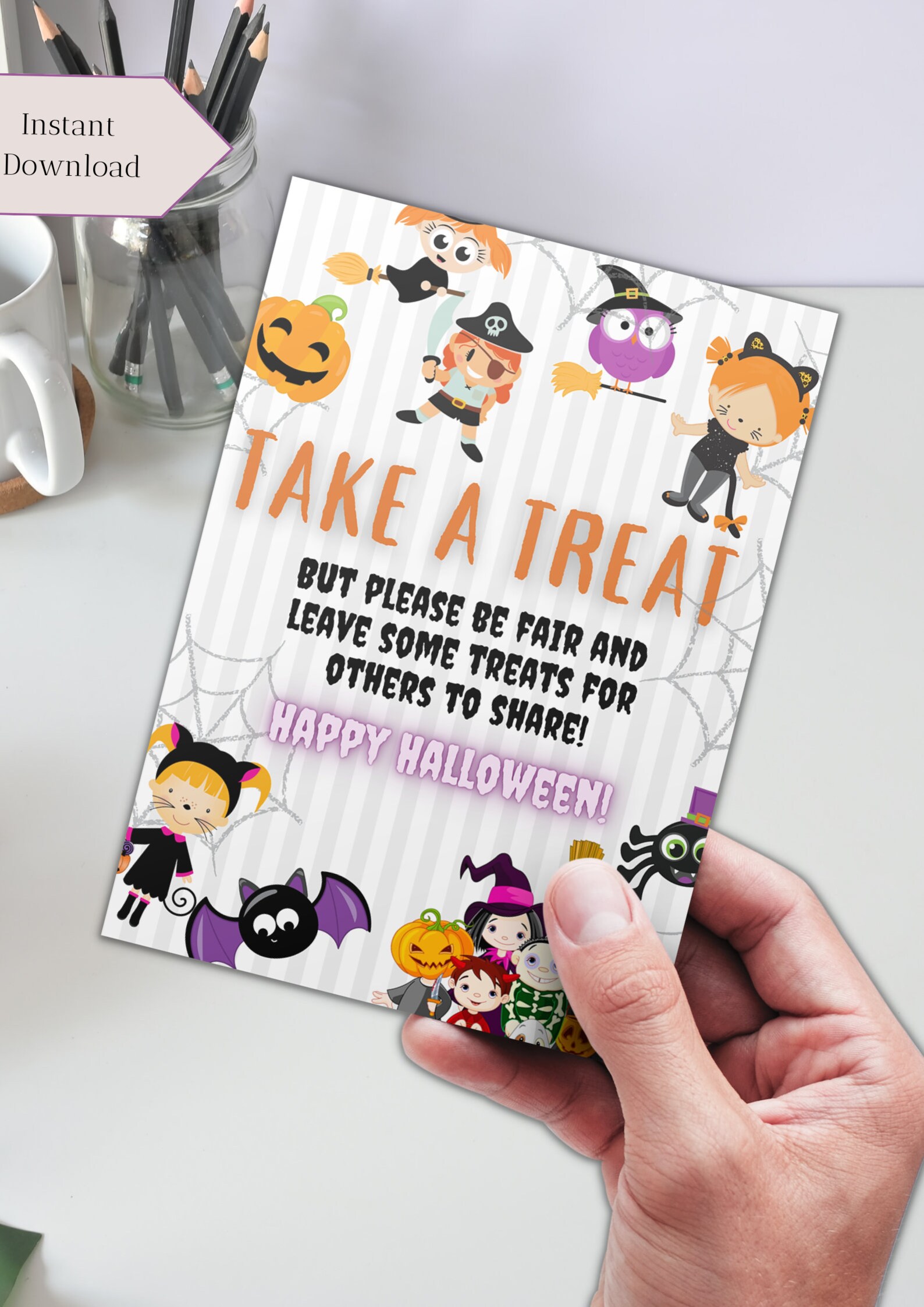 Halloween Trick or Treat Signs, Halloween Candy Signs, Printable Trick ...