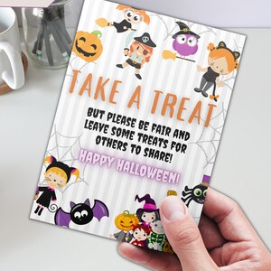 Halloween Trick or Treat Signs, Halloween Candy Signs, Printable Trick ...