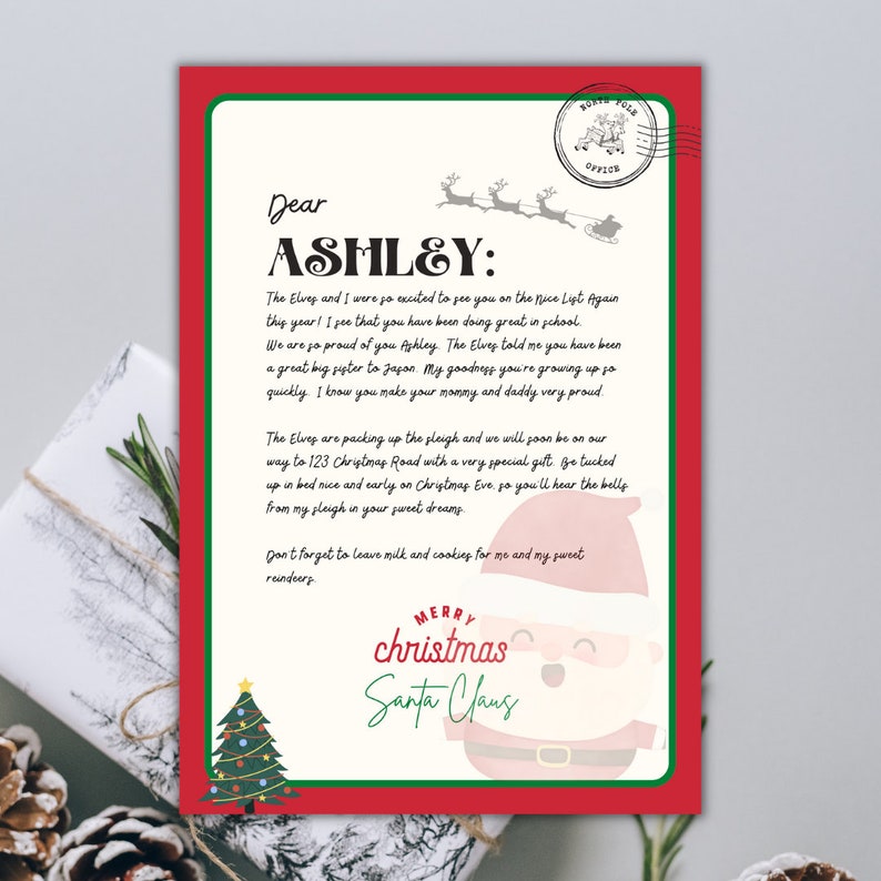 Personalized Official Letter From Santa Claus Letter From the - Etsy