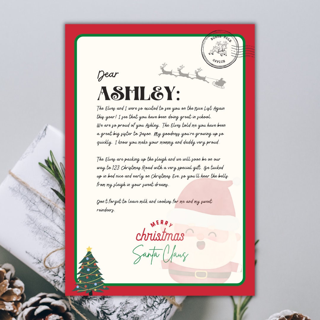 Personalized Official Letter From Santa Claus Letter From the - Etsy