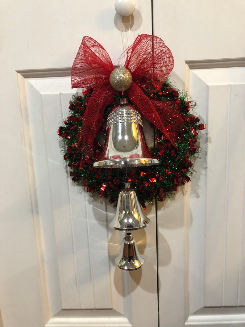 Silver Bell Christmas Wreath - Etsy