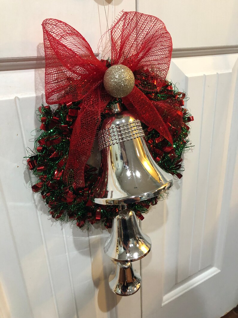 Silver Bell Christmas Wreath - Etsy