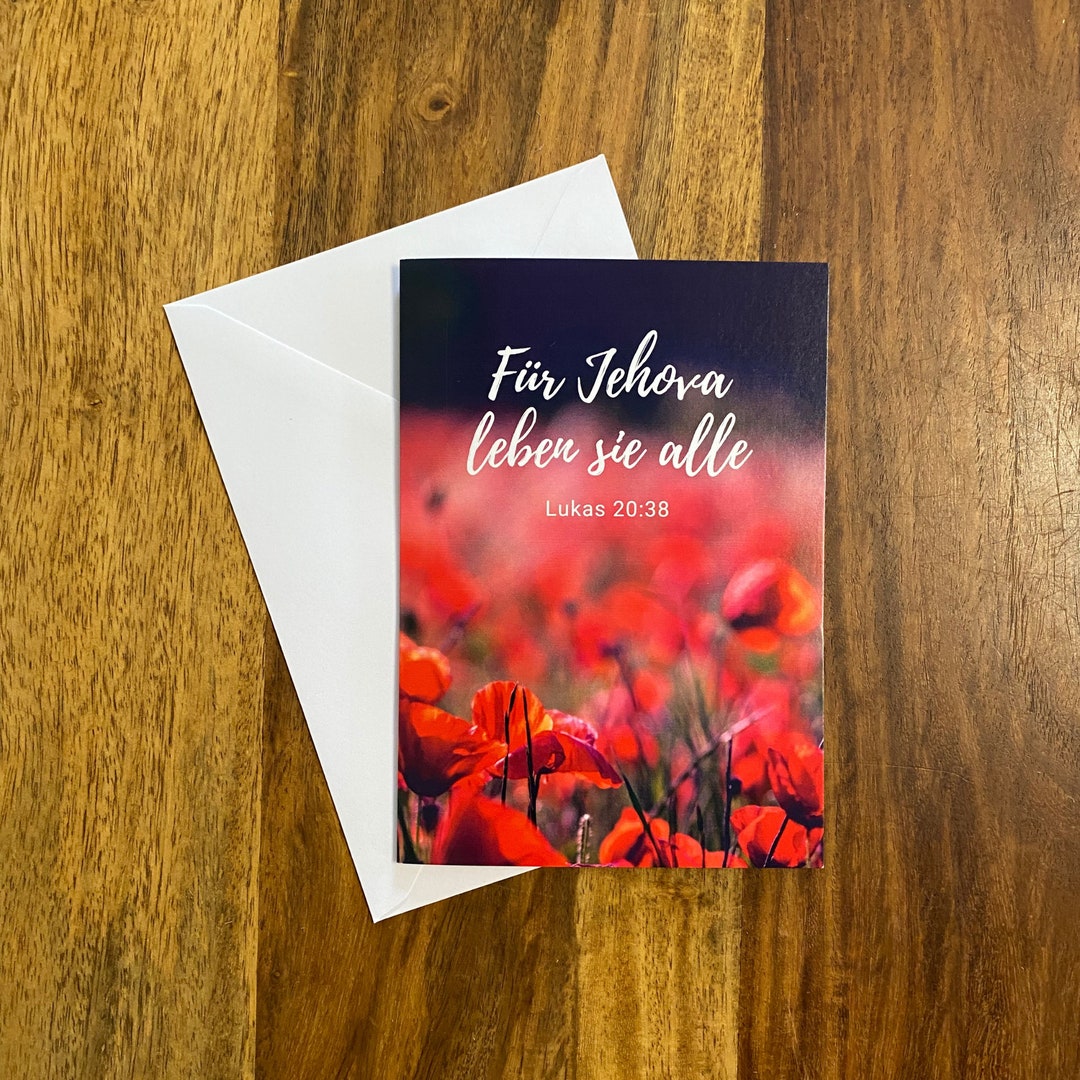 JW Card Envelope, Sympathy Cards, Sympathy Card, Luke 20:38 - Etsy