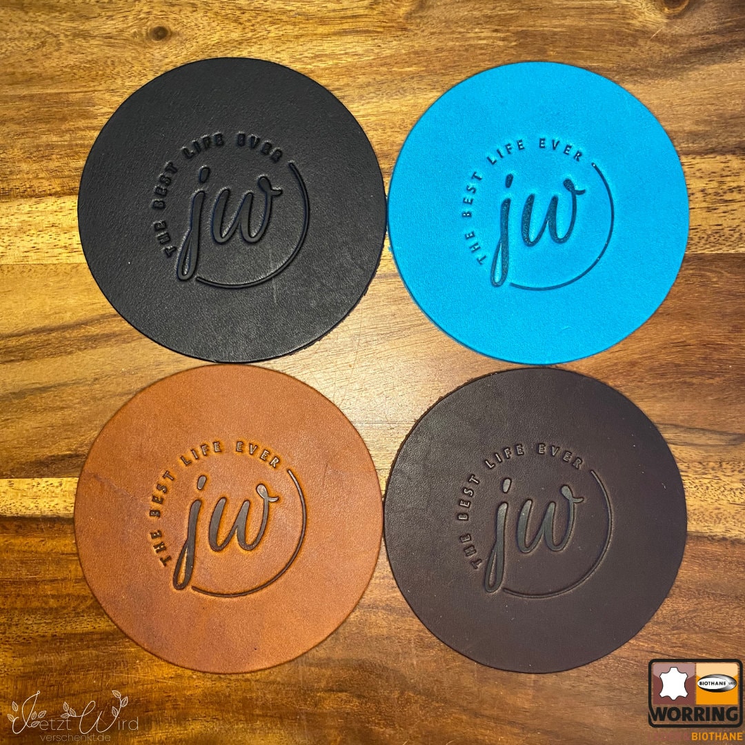 JW Leather Coasters in 4 Colors - Etsy