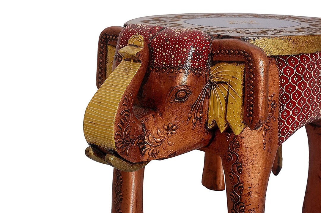 Wooden Elephant Stool, Side Table, End Table, Footstool, Ottoman ...