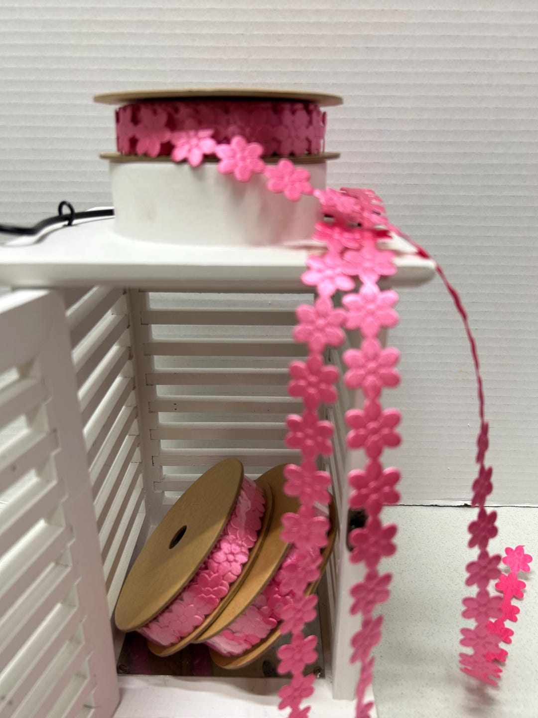 Ultra Sonic Trim Pink Flower - 3/4 Inch by 10 Yards. Unwired Trim ...