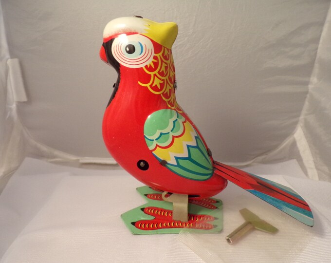 Blic Hopping Parrot Tin Toy - Etsy