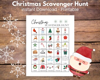 Christmas Scavenger Hunt Clues 32 Printable Rhyming - Etsy