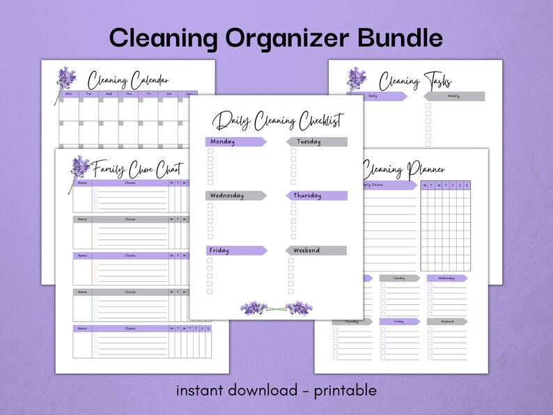 Printable Spring Cleaning Checklist Bundle (PDF) - Etsy