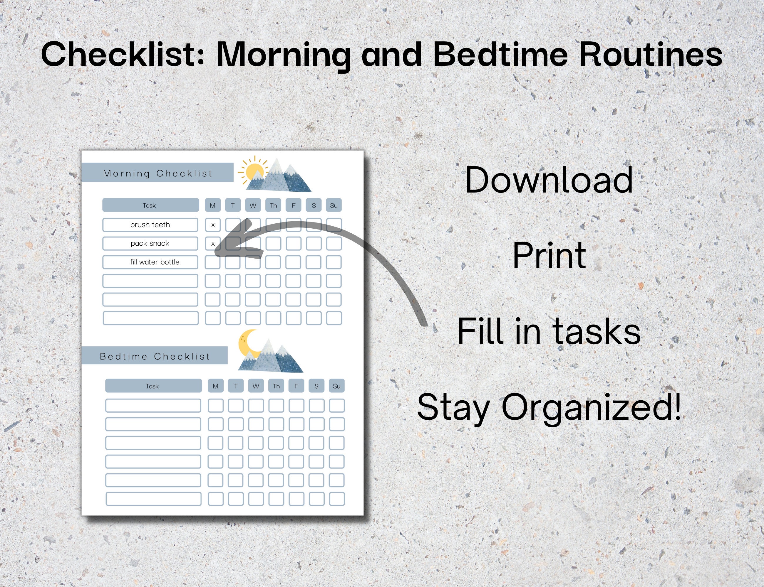 Printable Checklist for Kids / Morning and Bedtime Routines/ Chore ...