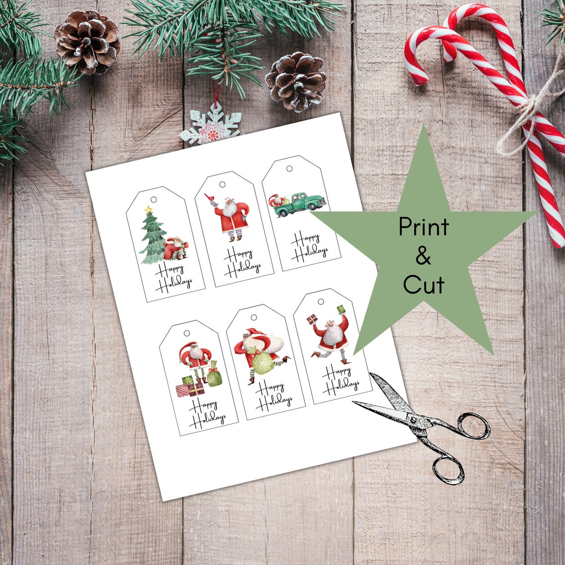 Santa Gift Tags / Printable Christmas Tags - Etsy