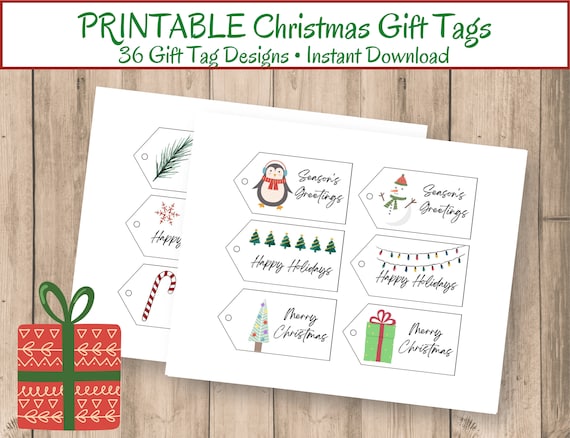 Printable Christmas Gift Tags / Instant Download - Etsy