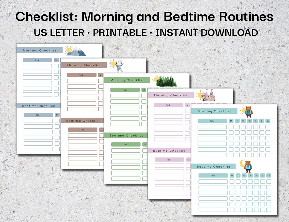 Printable Checklist for Kids / Morning and Bedtime Routines/ Chore ...