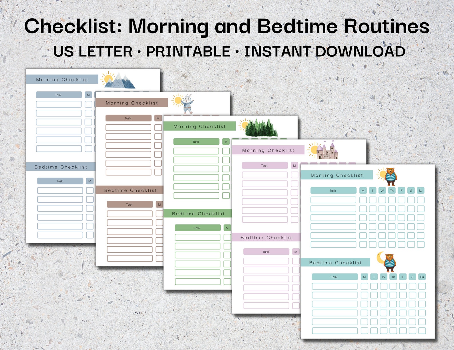 Printable Checklist for Kids / Morning and Bedtime Routines/ Chore ...
