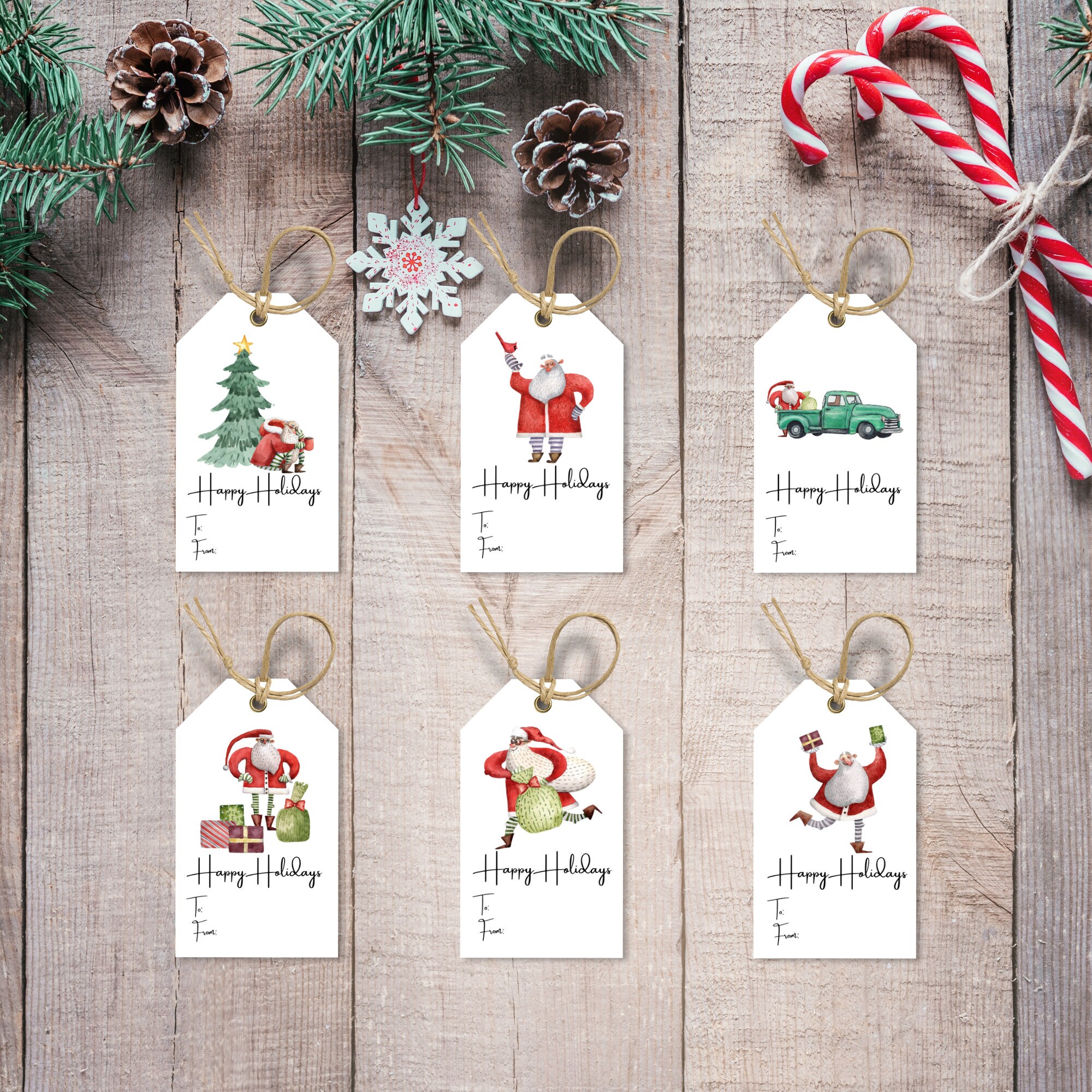 Santa Gift Tags / Printable Christmas Tags - Etsy
