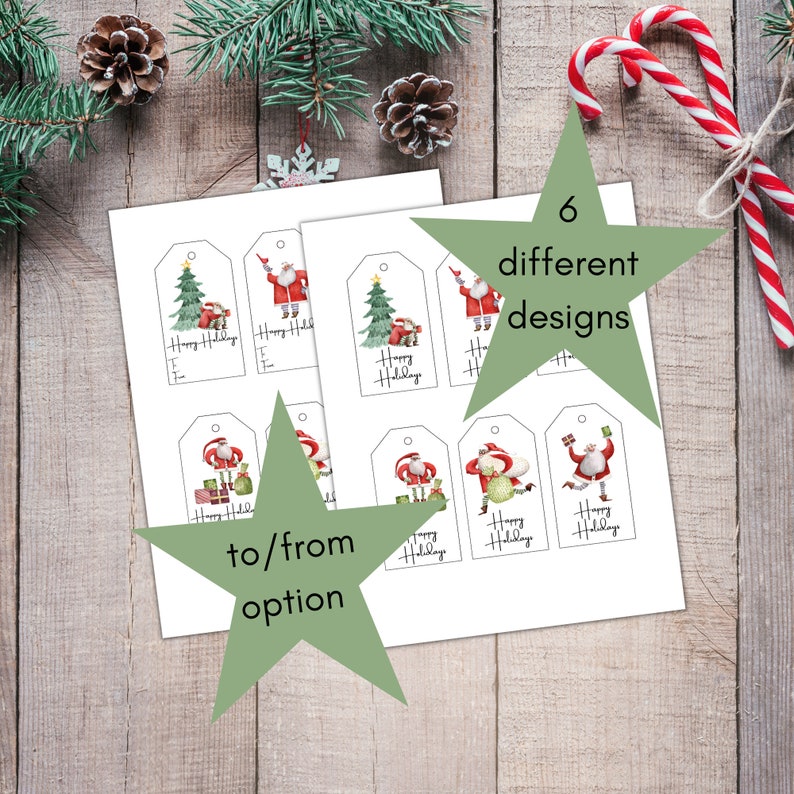 Santa Gift Tags / Printable Christmas Tags - Etsy